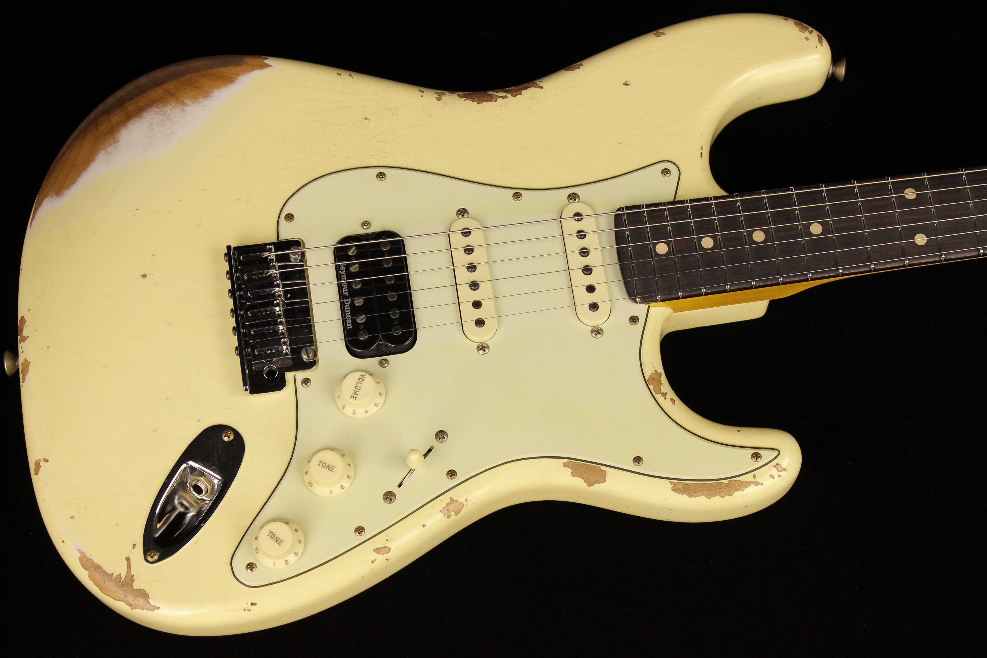 Fender Custom 1960 Stratocaster HSS Heavy Relic Aged Vintage White (SN ...