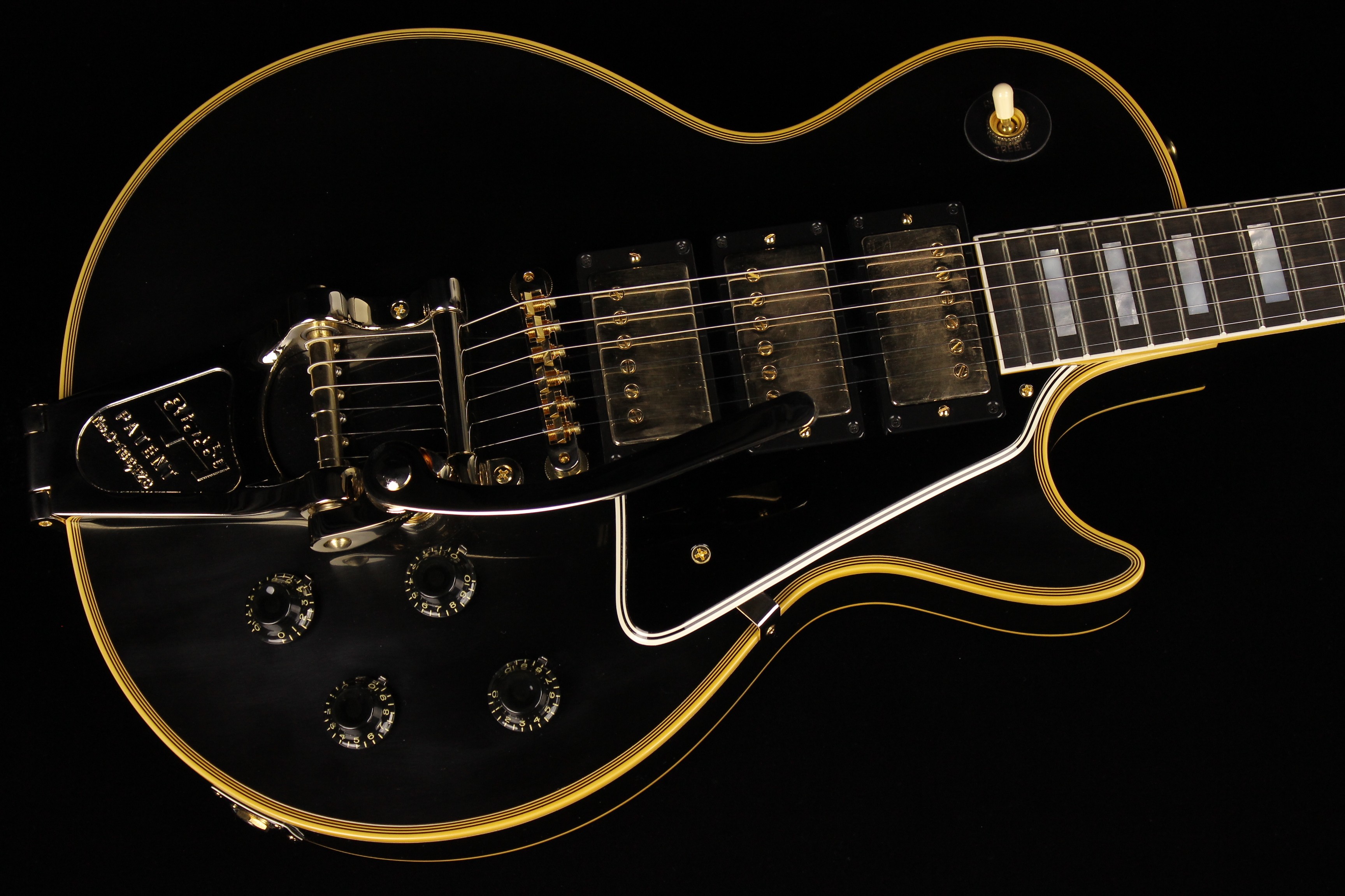 Gibson Custom 1957 Les Paul Custom Reissue Black Beauty 3-Pickup Bigsby ...