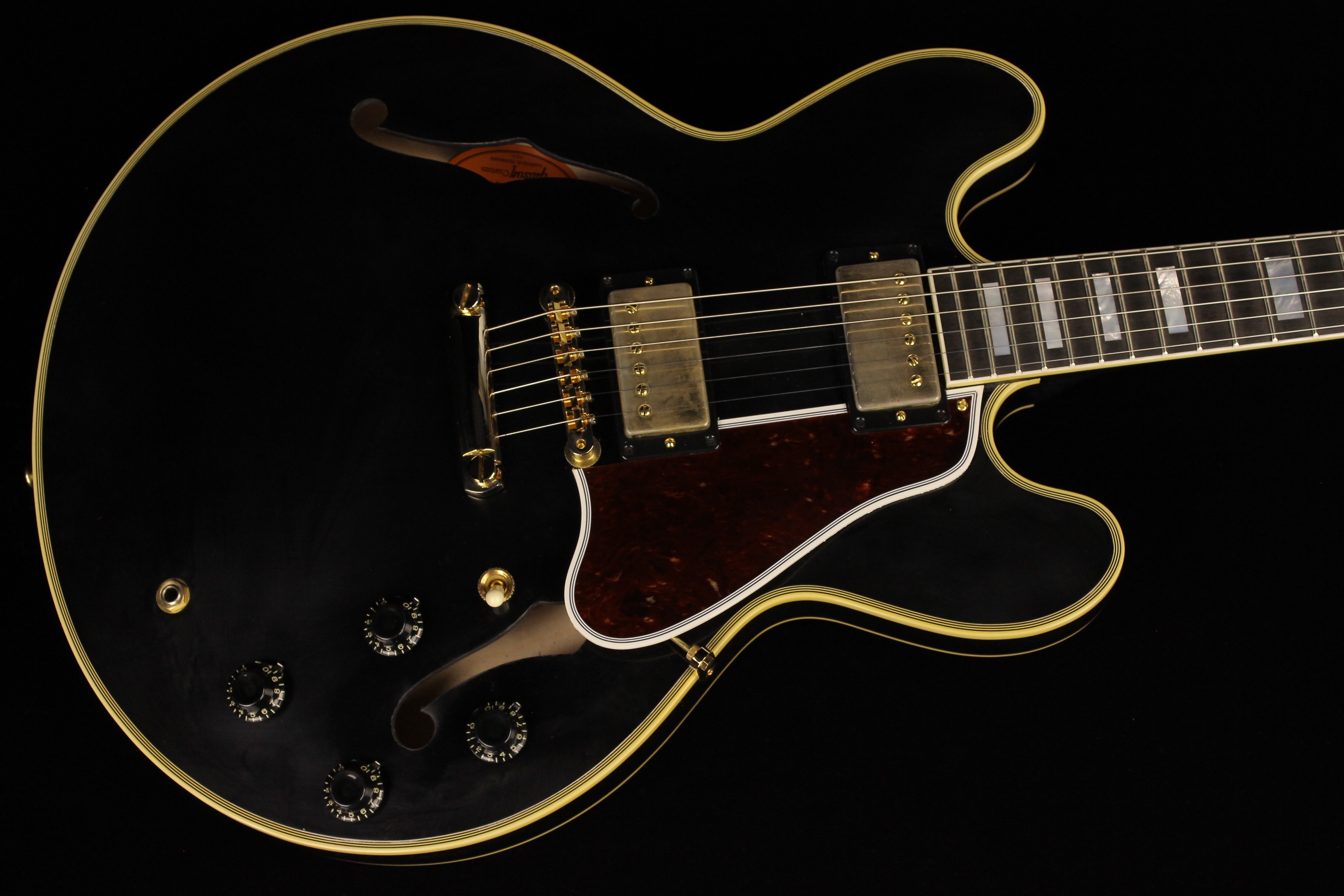 Gibson Custom 1959 ES-355 Reissue Stop Bar VOS Ebony (SN: A92830 ...