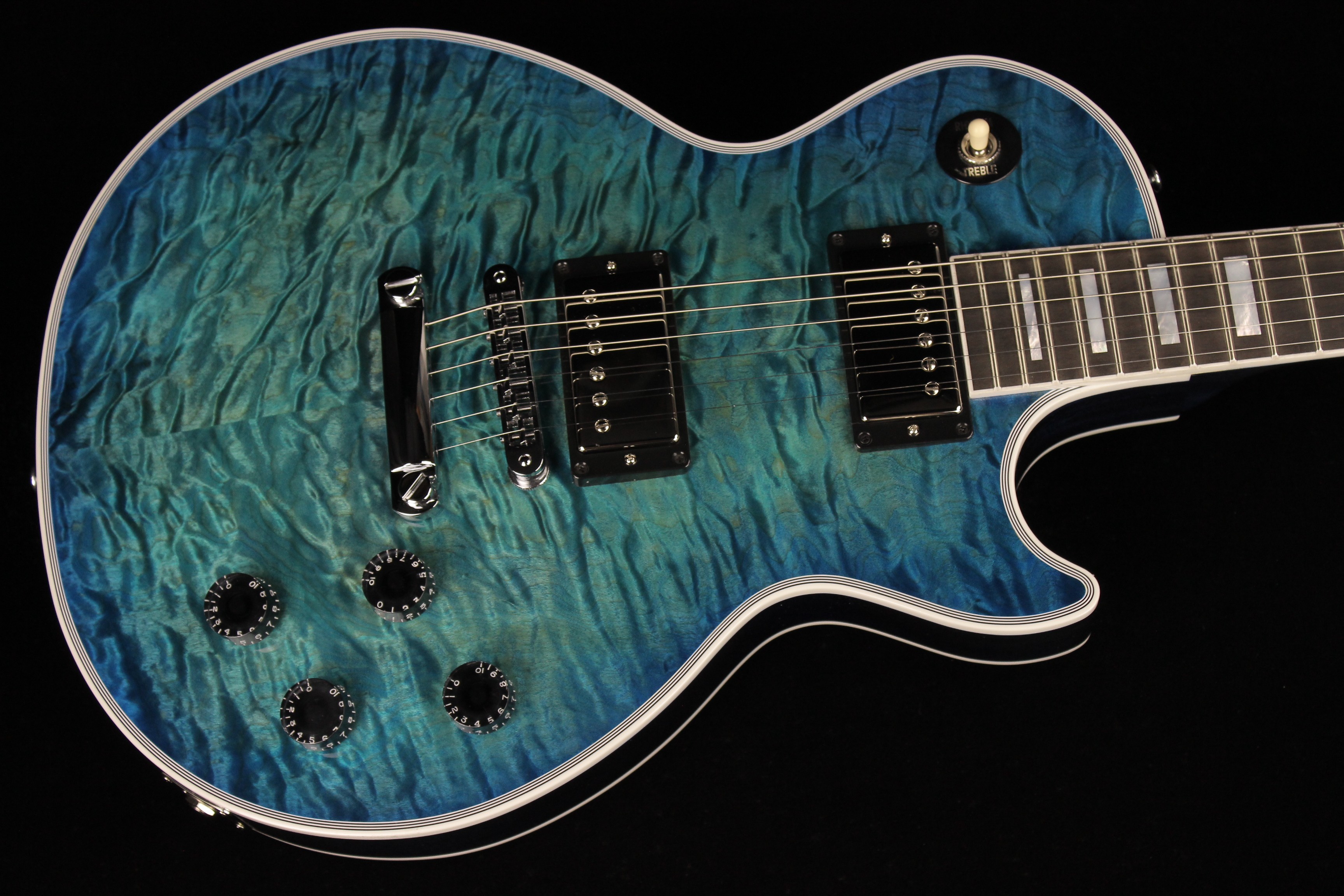 Gibson Custom Les Paul Custom 5A Quilted Top M2M Trans Cobalt Blue ...